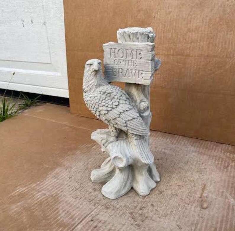 Eagle Concrete Statue Outdoor Eagle Bird Sculpture Garden Home of the ...