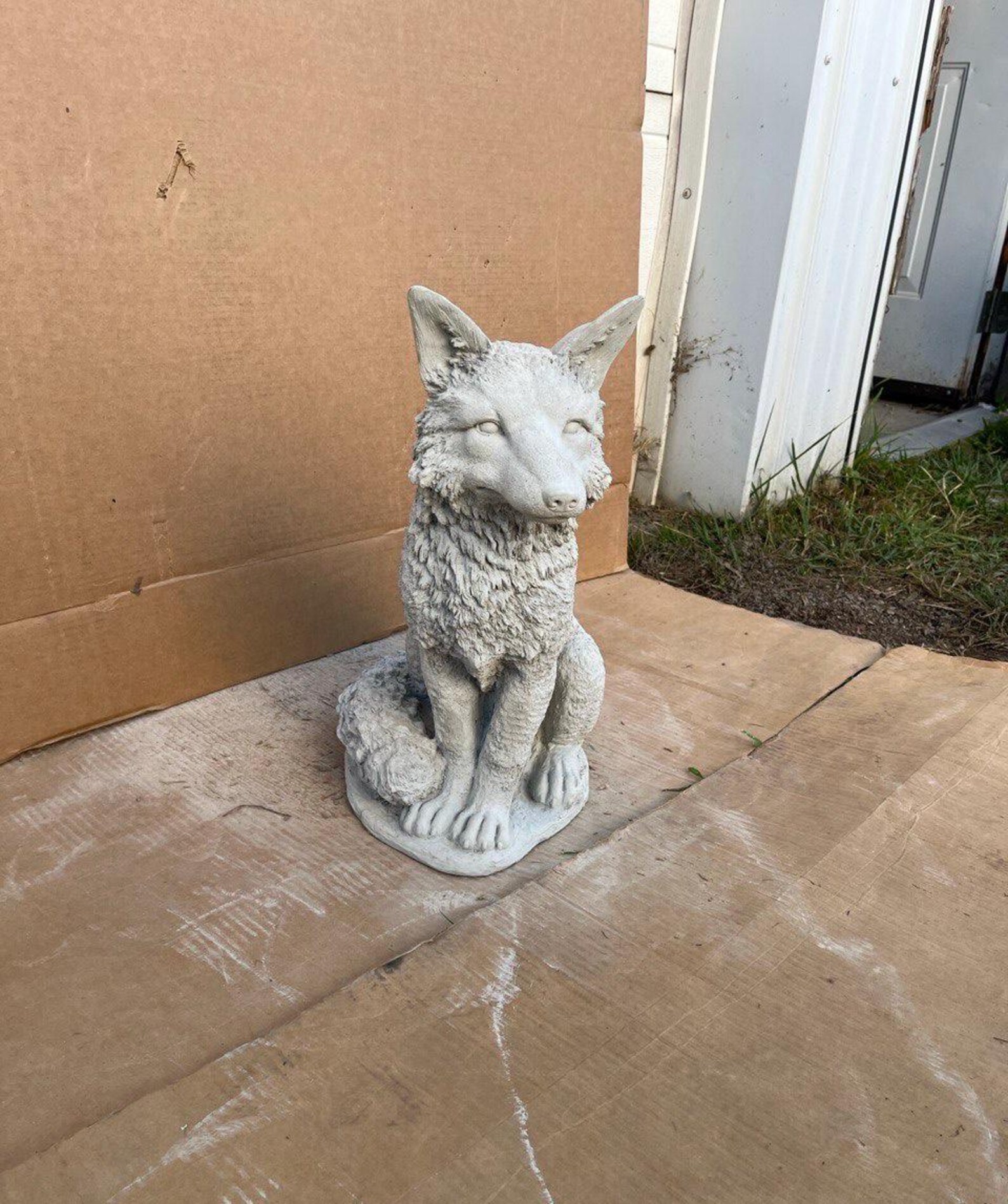 Sitting Fox Massive Statue Stone Fox Animal Figure Wild Fox Concrete ...