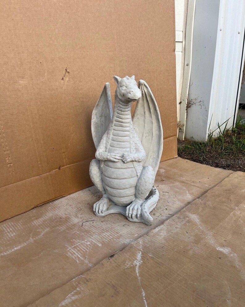 Dragon Sitting Large Sculpture Concrete Dragon Massive Statue Asian ...