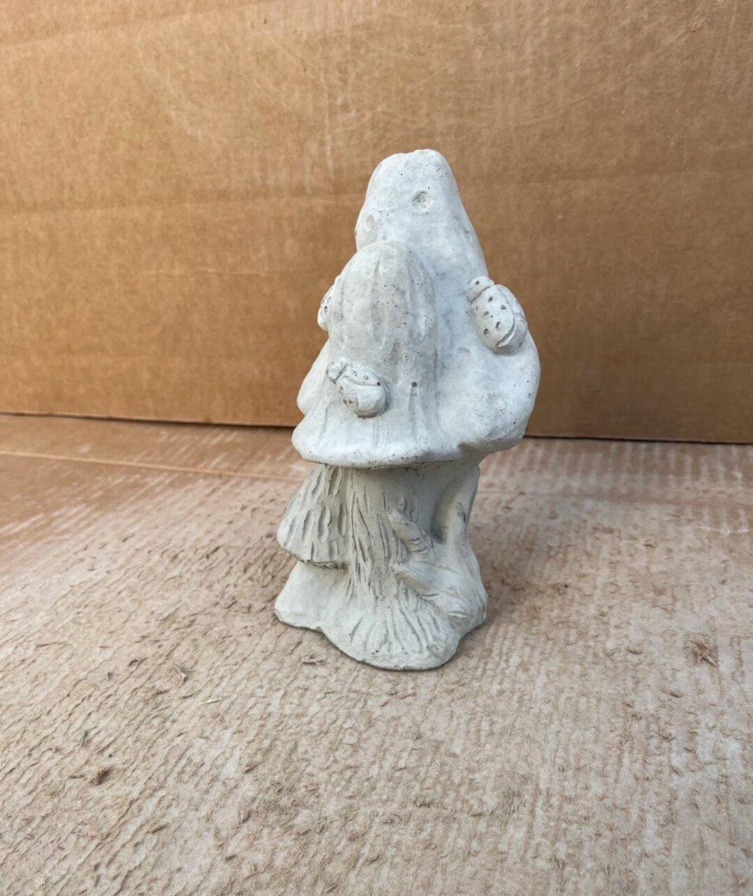 Concrete Toadstool With Ladybugs Figure Mushroom Stone Sculpture Trio ...