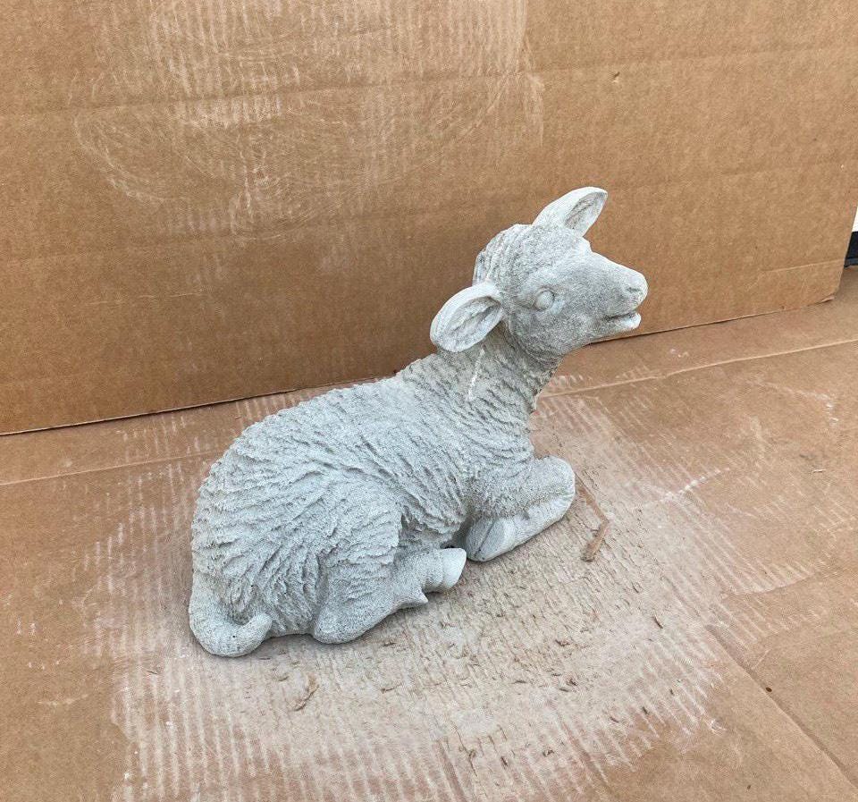 Lamb Concrete Statue Garden Sheep Outdoor Sculpture Stone Farm Animal ...