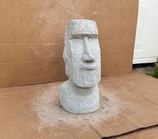 Easter Island Moai Statue Garden Moai Head Bust Decoration Large Head Concrete Sculpture Zen ...
