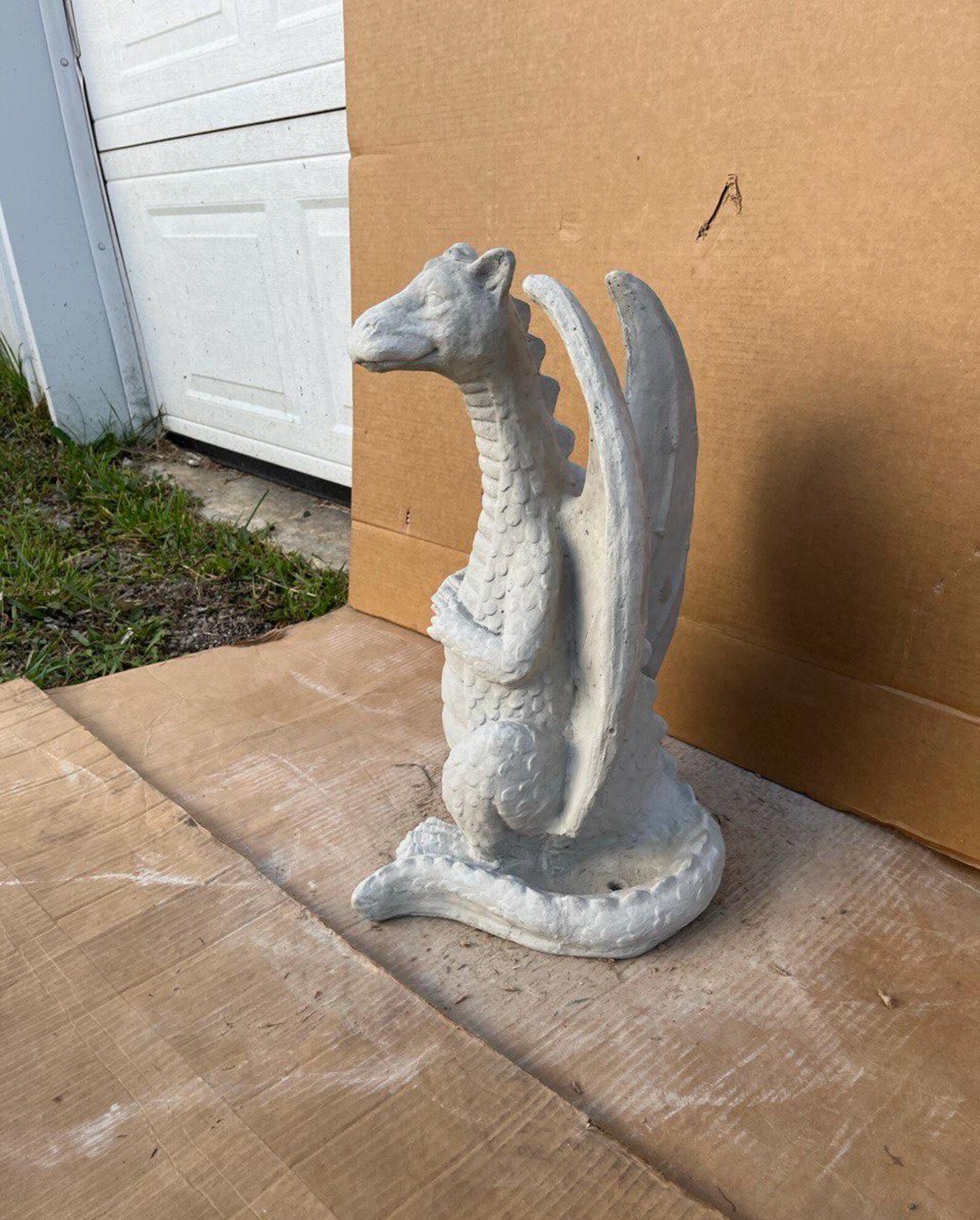 Dragon Sitting Large Sculpture Concrete Dragon Massive Statue Asian ...