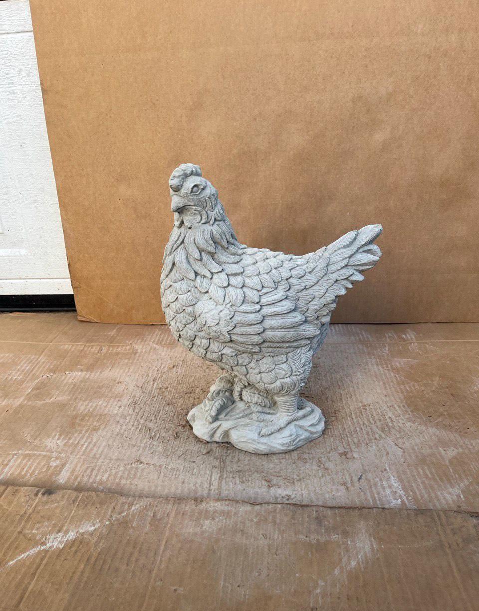 Concrete Chicken Hen Detailed Statue Home Bird Stone Sculpture ...