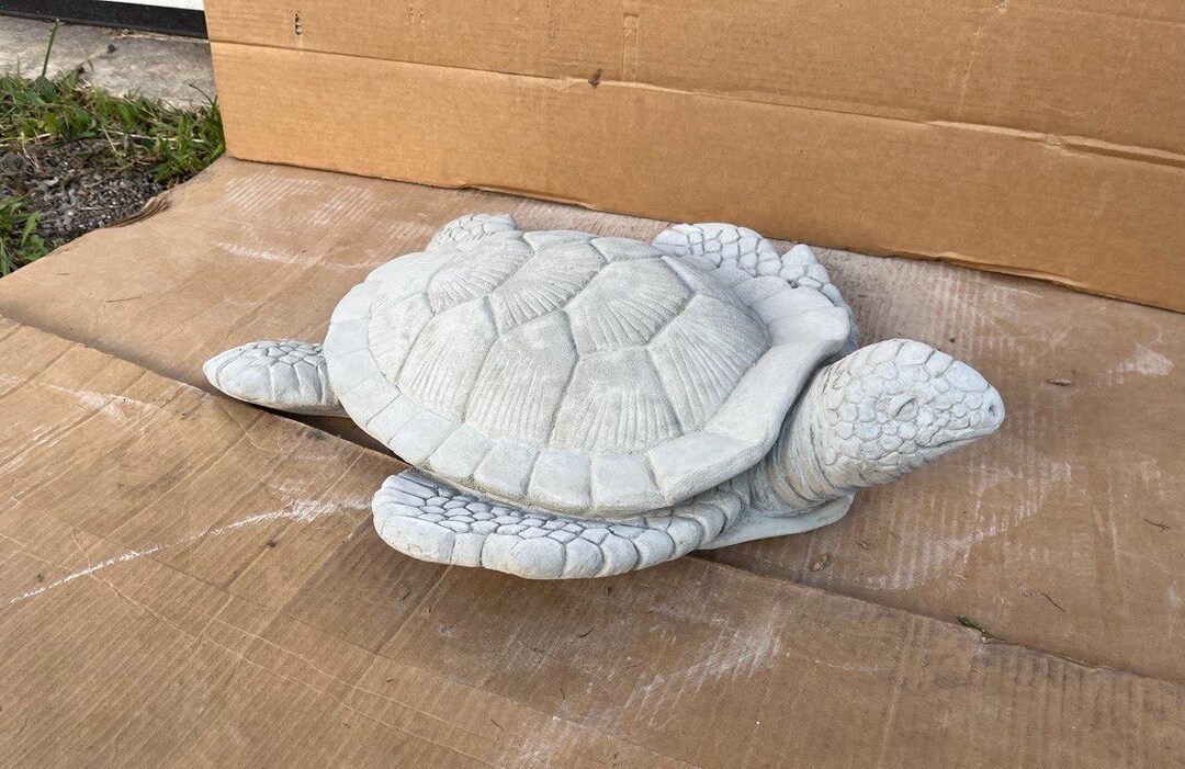 Massive Sea Turtle Sculpture Concrete Turtle Figure Sea Turtle Detailed ...