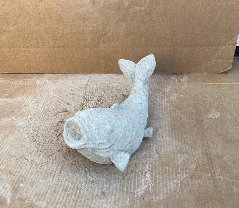 Koi Fish Figure Garden Fish Concrete Statue Koi Gift Sculpture Outdoor ...