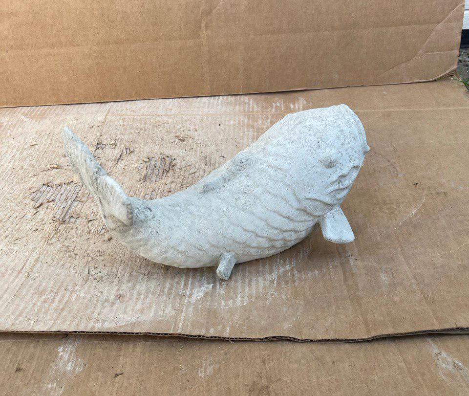 Koi Fish Figure Garden Fish Concrete Statue Koi Gift Sculpture Outdoor ...