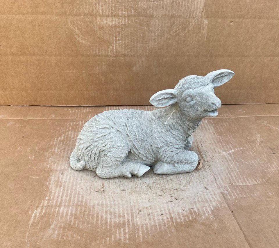 Lamb Concrete Statue Garden Sheep Outdoor Sculpture Stone Farm Animal ...