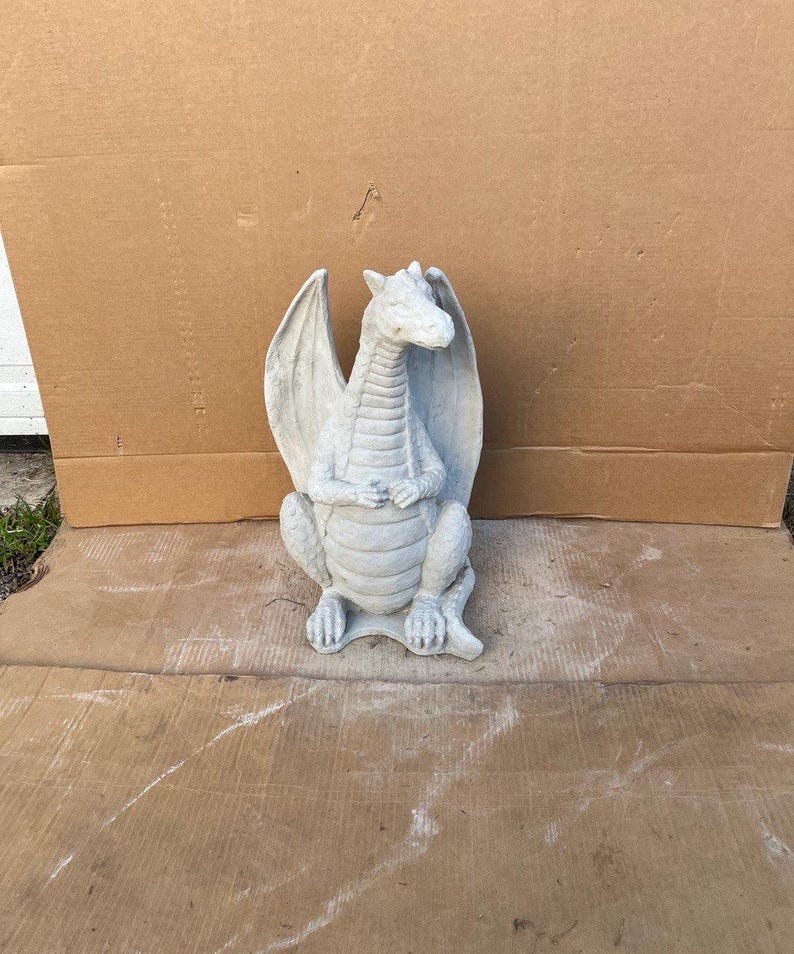 Dragon Sitting Large Sculpture Concrete Dragon Massive Statue Asian ...