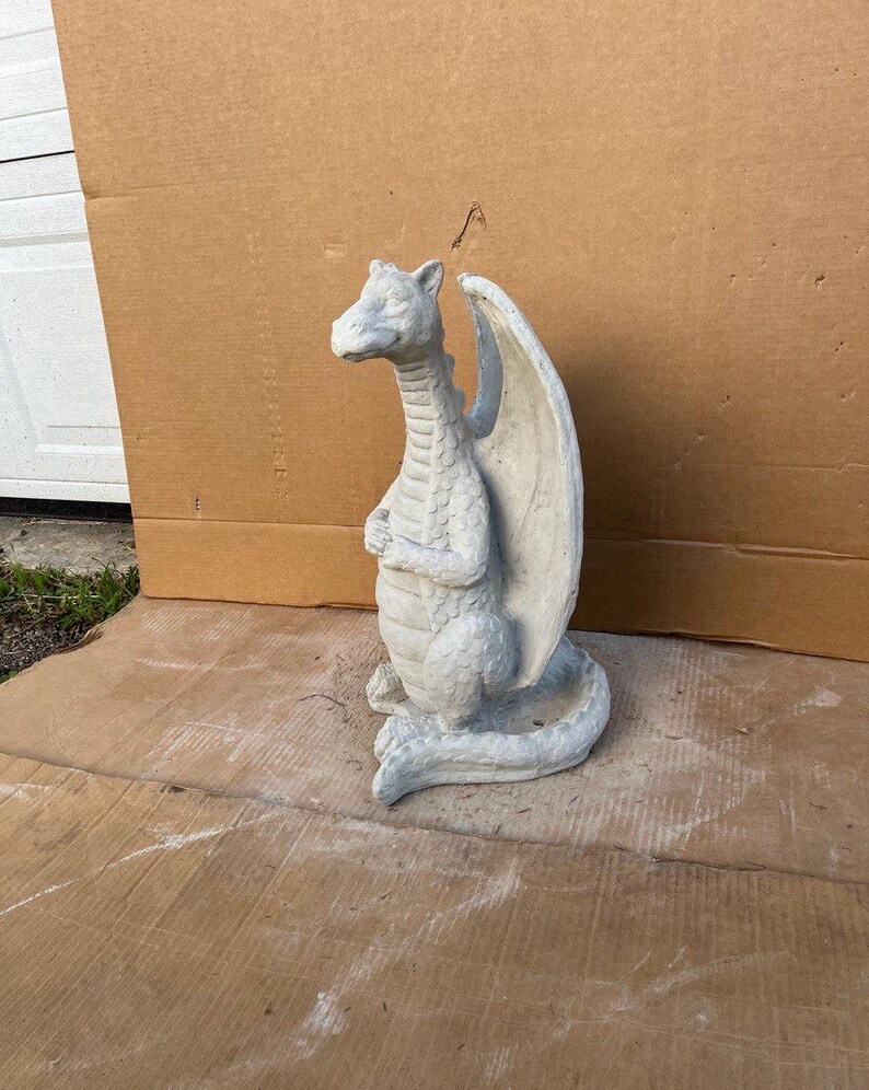 Dragon Sitting Large Sculpture Concrete Dragon Massive Statue Asian ...