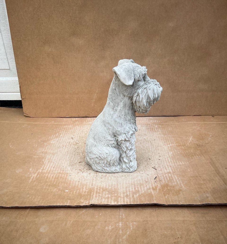 Concrete Schnauzer Dog Statue Puppy Memorial Stone Sitting Schnauzer ...