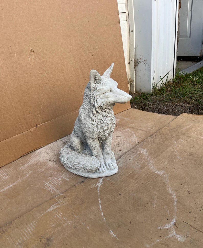Sitting Fox Massive Statue Stone Fox Animal Figure Wild Fox Concrete ...