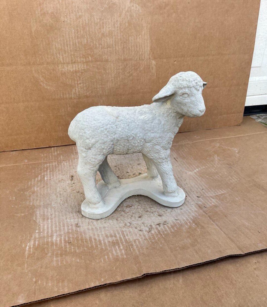 Stone Lamb Small Sculpture Detailed Lamb on Base Figure Standing Lamb ...