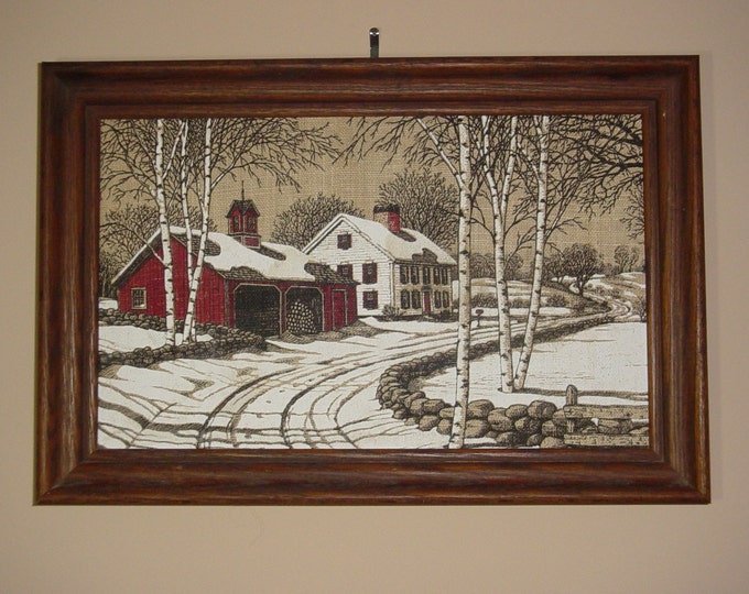 Kay Dee Hand Prints Winter New England Scene - Etsy