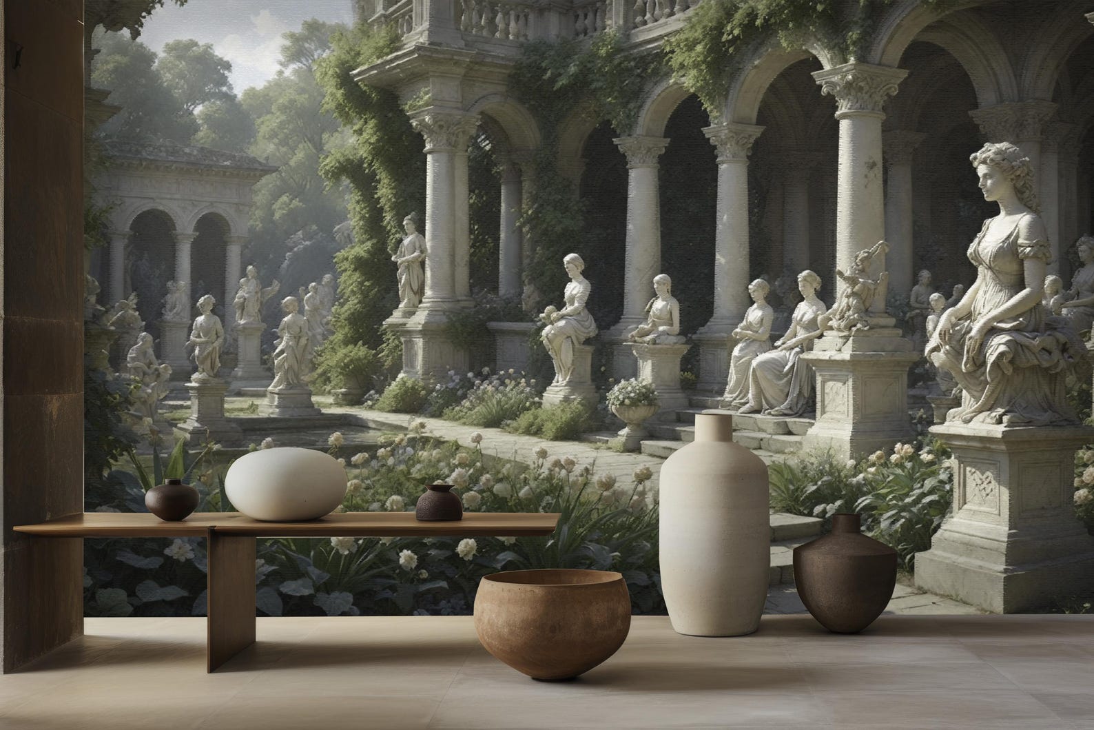 Marble Columns Wallpaper, Ancient Roman Architecture Theme Wallpaper ...