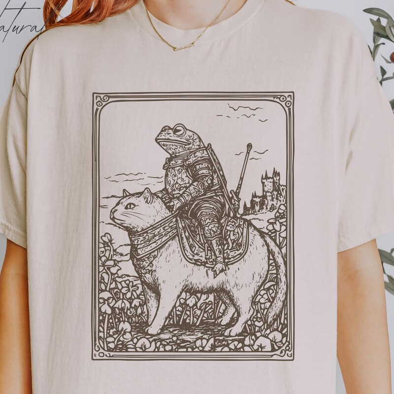 Frog Riding a Cat Tshirt - Etsy UK