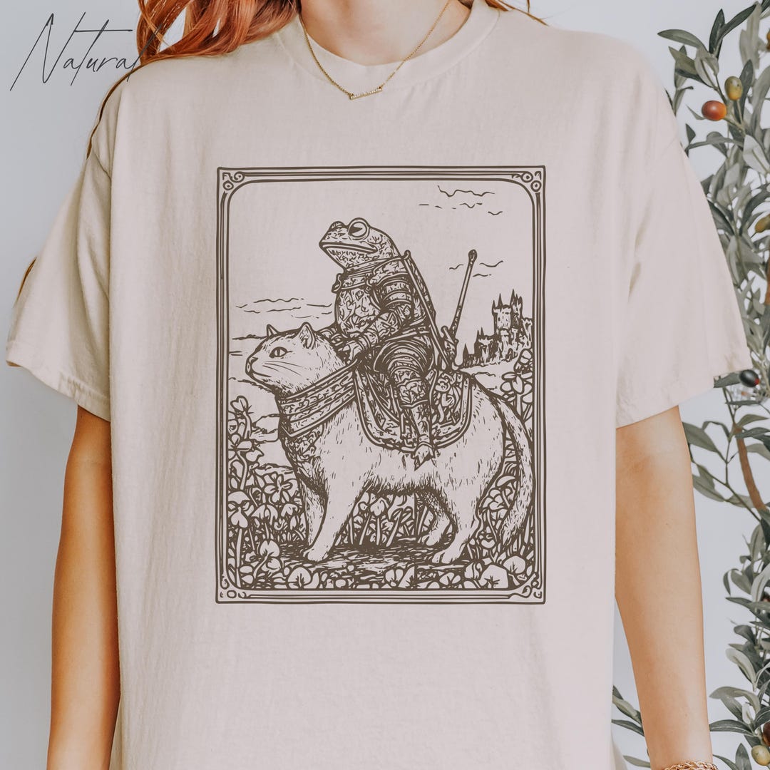 Medieval Shirt, Frog on Cat Shirt, Tapestry T-shirt, Weird Stuff ...