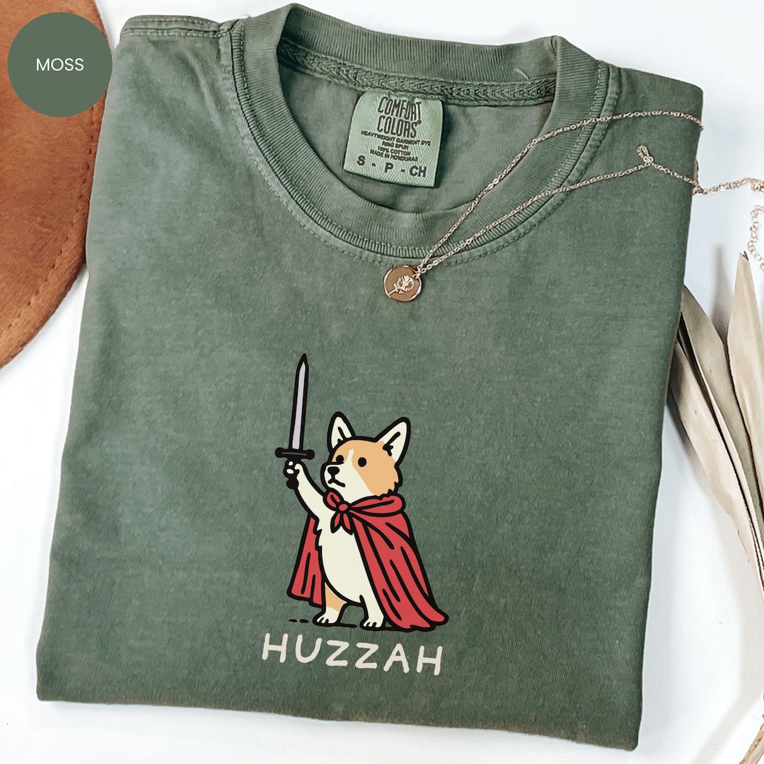 Comfort Colors® Huzzah Funny Medieval Corgi Shirt, Corgi Knight ...