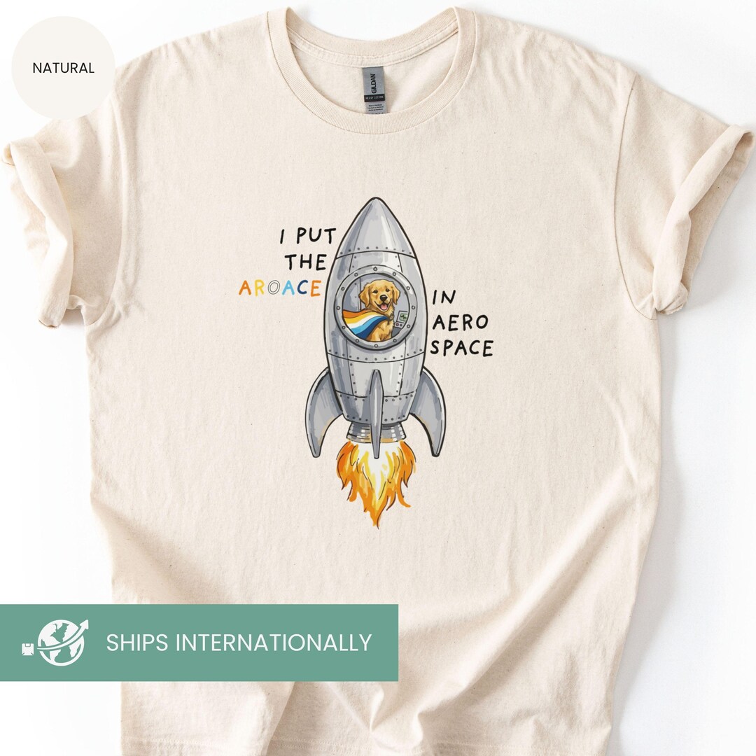 Aroace in Aerospace Shirt, Subtle Pride Merch, Funny Golden Retriever ...