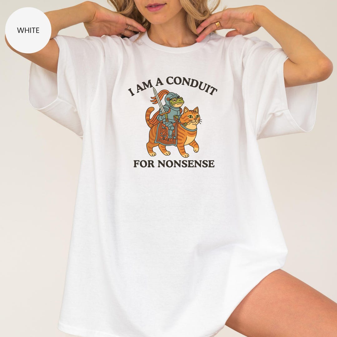 Conduit for Nonsense, Medieval Shirt, Frog on Cat Tee, Goblincore T ...