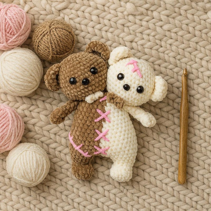 Two Headed Bear Crochet Pattern - Etsy