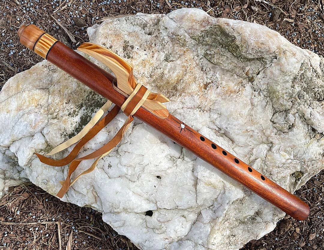 Mahogany Key of High Bm Native American Style Flute, Tree of Life ...