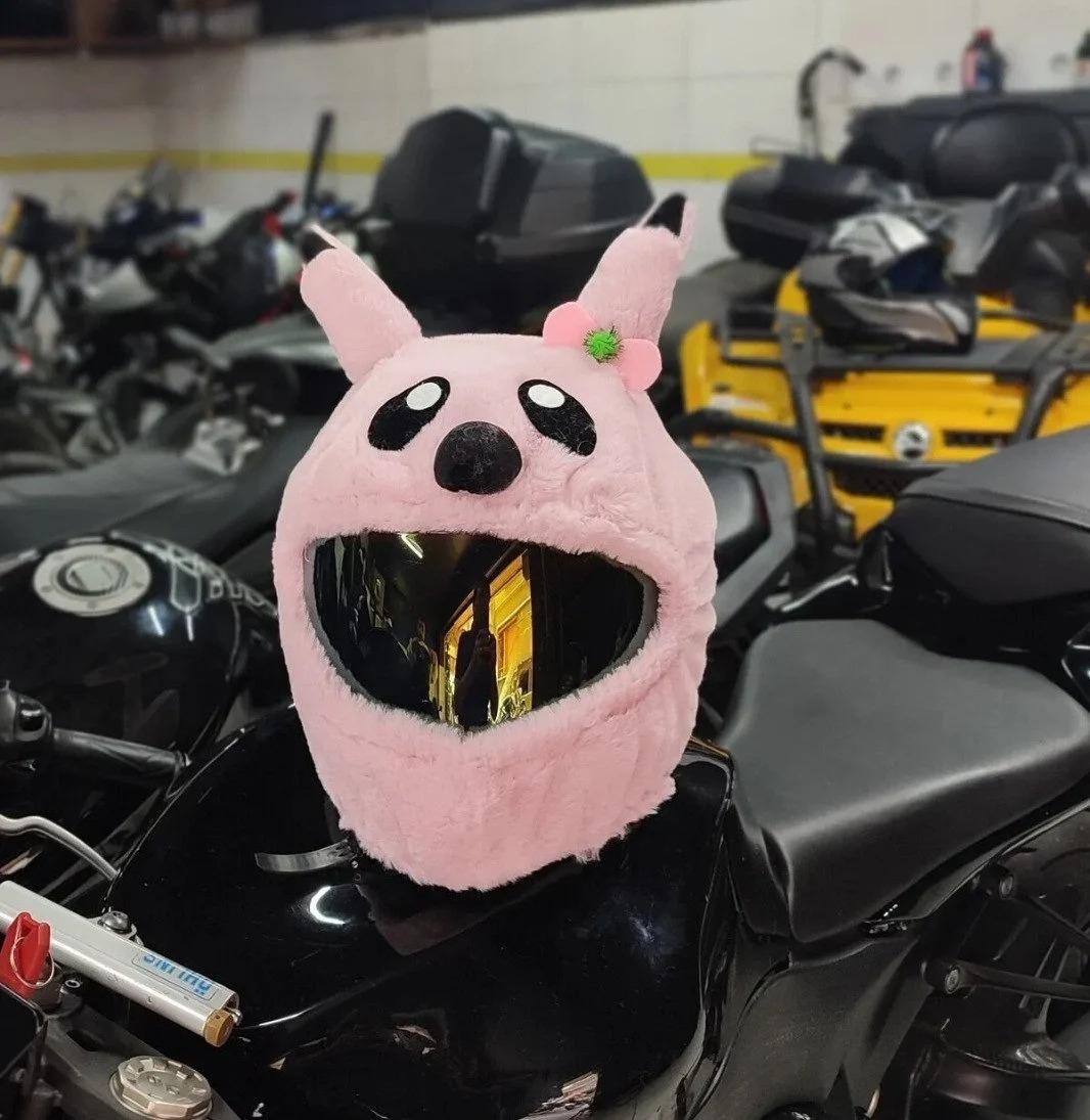 Helmet Cover Plush, Motorcycle Helmet Cover, Motorbike Funny Case ...