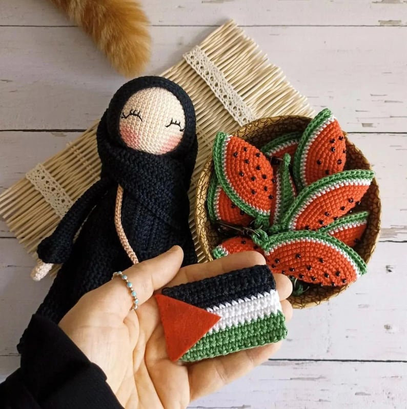 Crochet Hijab Doll, Crochet Palestine Doll, Hijab Doll, Amigurumi ...