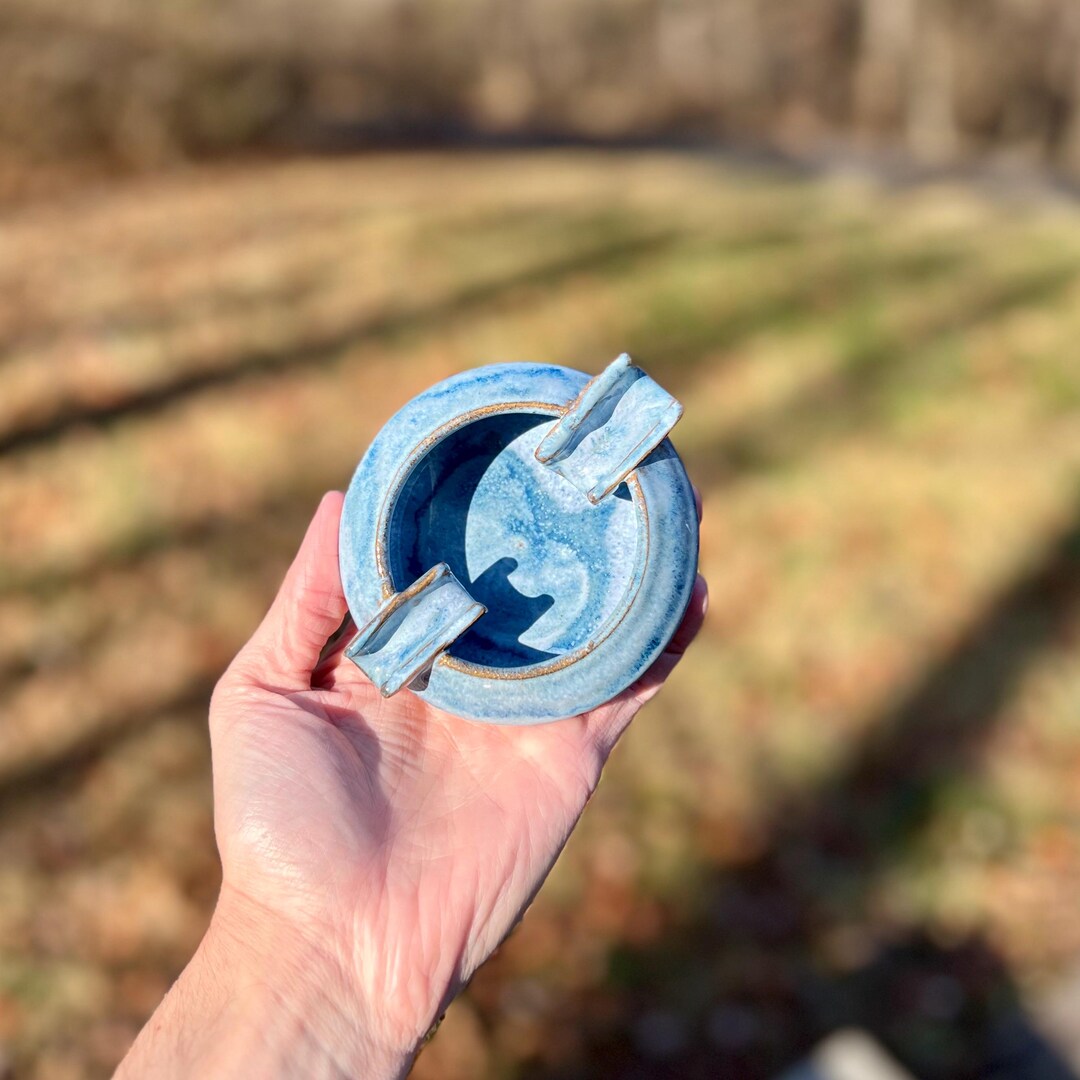 2432 - Sapphire Float Double Barrel Ashtray - Etsy