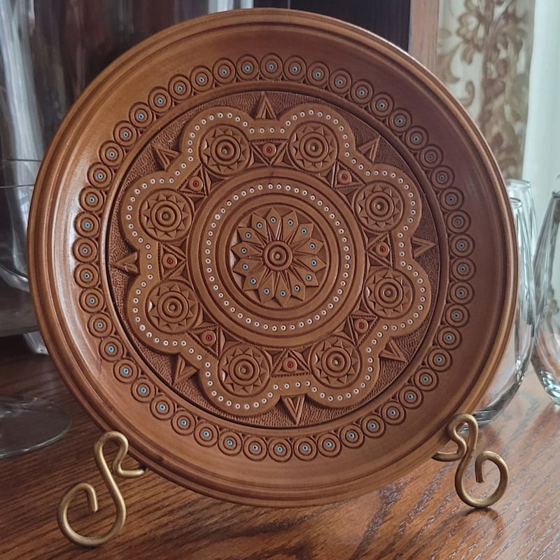 Wood Carved Plate - Etsy