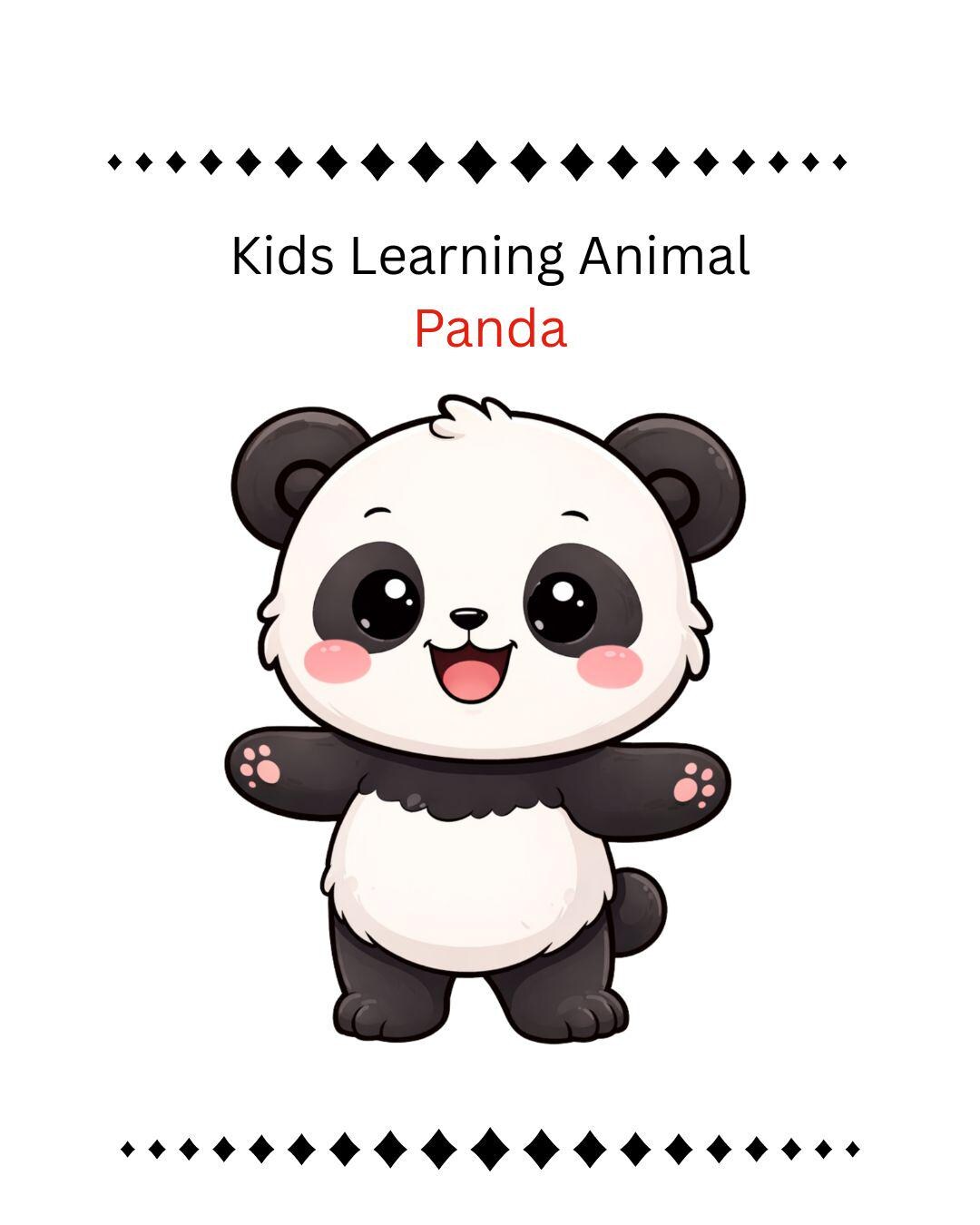 Cute Panda Learning Animal PNG | Preschool Animal Illustration | Kids ...