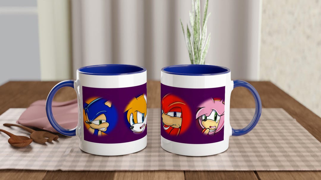 Sonic the Hedgehog Sonic, Tails, Knuckles & Amy Reaction mug11oz ...