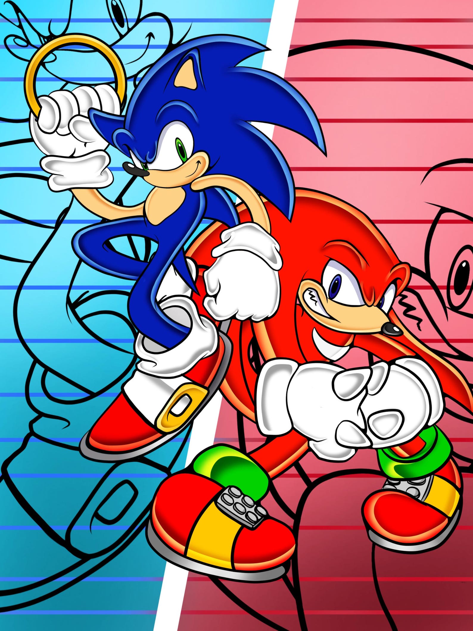 Sonic and Knuckles Classic Semi-glossy Paper Poster - Etsy
