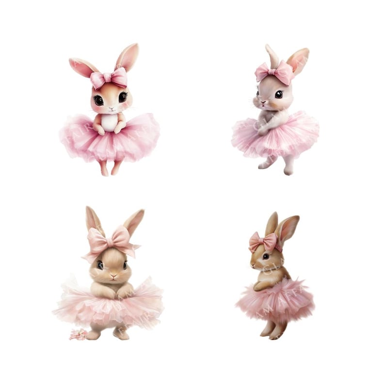 17 Ballerina Tutu Bunny | Watercolor Clipart | Printable | High Quality ...