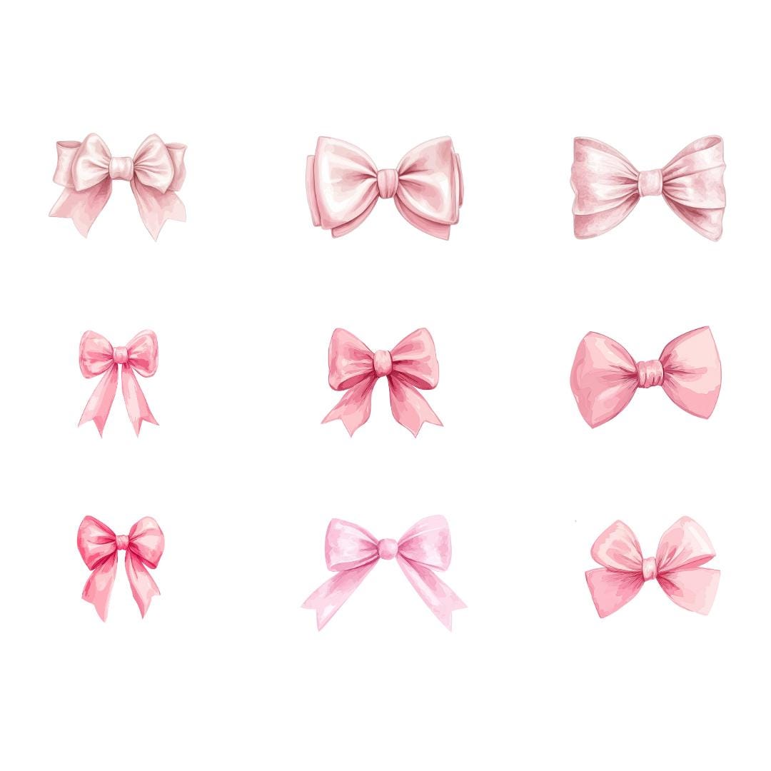 Pink Coquette Ribbon Bow Clipart | Gift | Fashion | Decoration ...