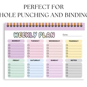 Weekly Plan | PNG PDF Download | 4 Layouts | Monday / Sunday Start ...