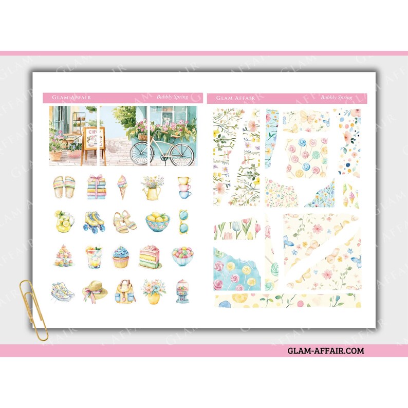 BUBBLY SPRING | PNG Download | Printable Weekly Kit | Vertical Planner ...