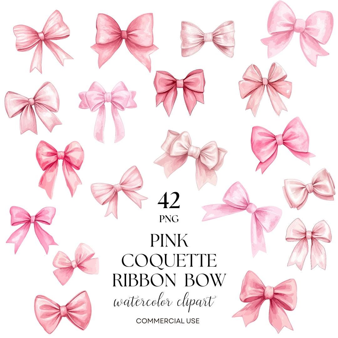 Pink Coquette Ribbon Bow Clipart | Gift | Fashion | Decoration ...