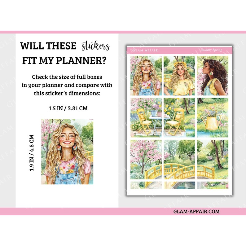 BUBBLY SPRING | PNG Download | Printable Weekly Kit | Vertical Planner ...