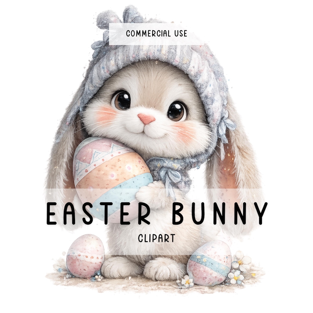 Easter Bunny | PNG Download | Baby Bunny | Cute Clipart | Commercial ...