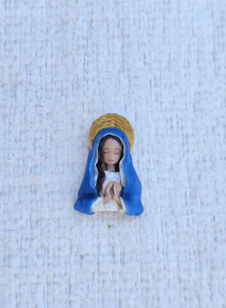 1/12 Tiny Miniature Dollhouse Praying Mother Mary Wall Statue Artist ...