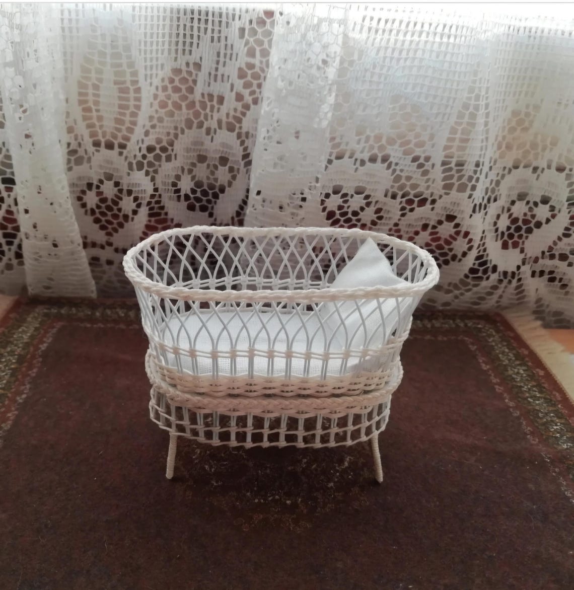 1.12 Miniature Dolls House Wicker Cot Artist Handmade - Etsy