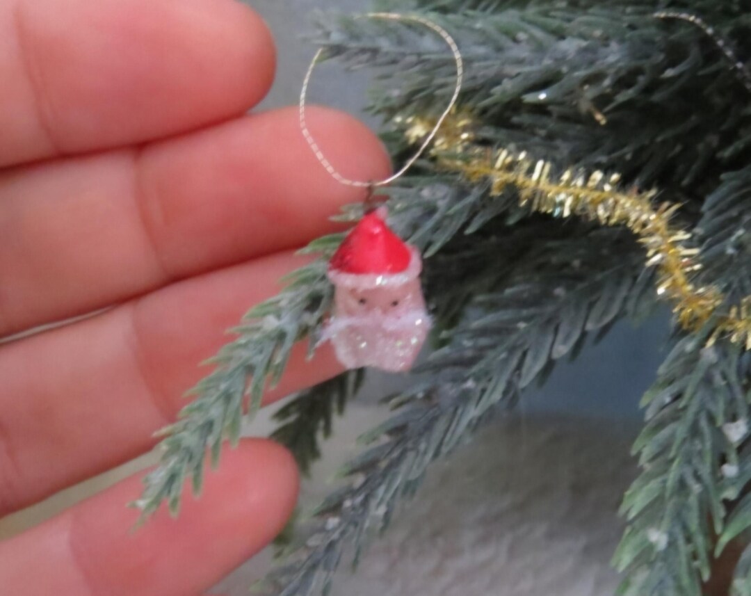 6 Santas Miniature Ornaments for a 12th Scale Christmas Tree Artist ...