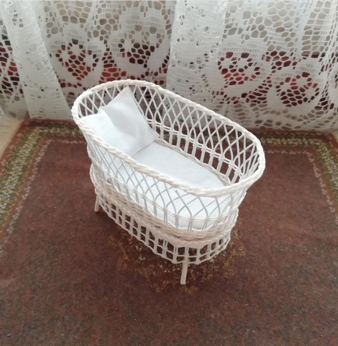 1.12 Miniature Dolls House Wicker Cot Artist Handmade - Etsy