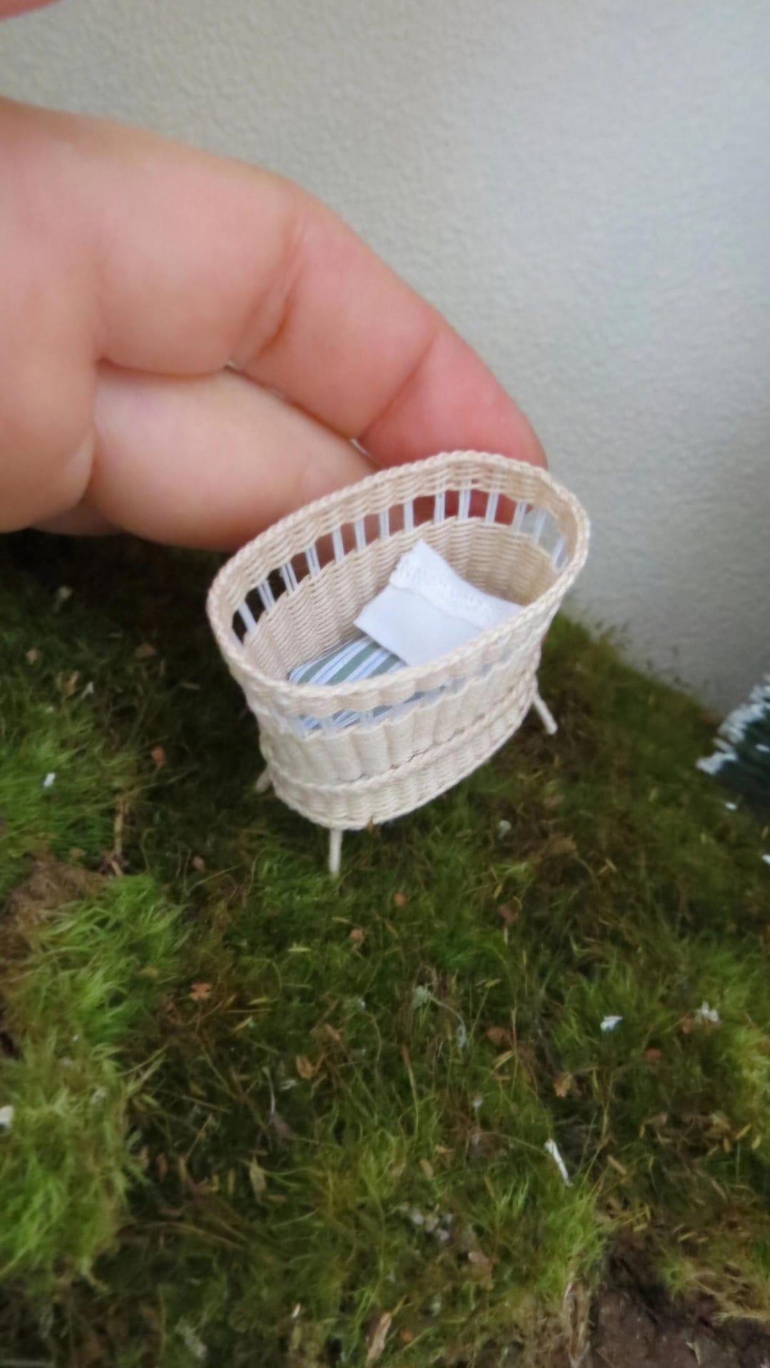 Tiny Miniature Wicker Cot Artist Handmade - Etsy