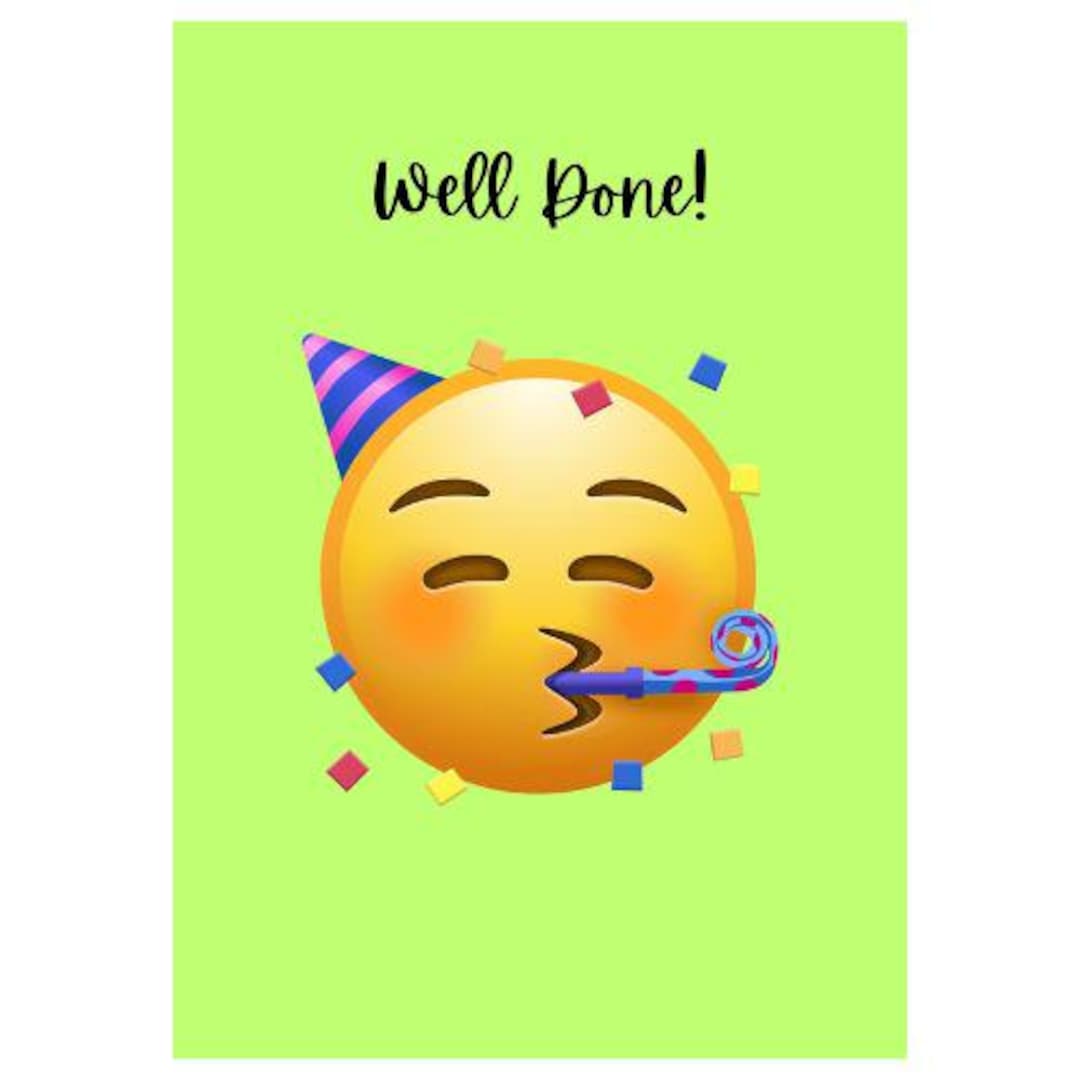 Printable Emoji Well Done Card - Etsy