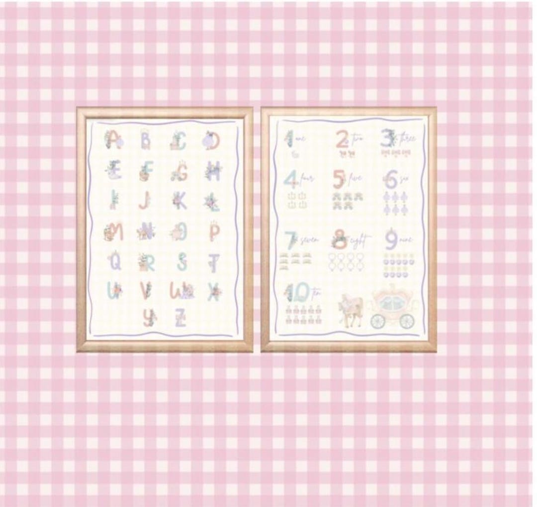 Princess Alphabet and Number Posters - Etsy