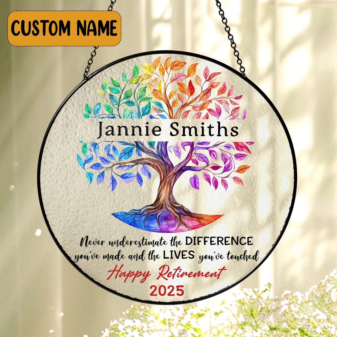 Personalized Retirement Glass Suncatcher: Appreciation Gift - Etsy