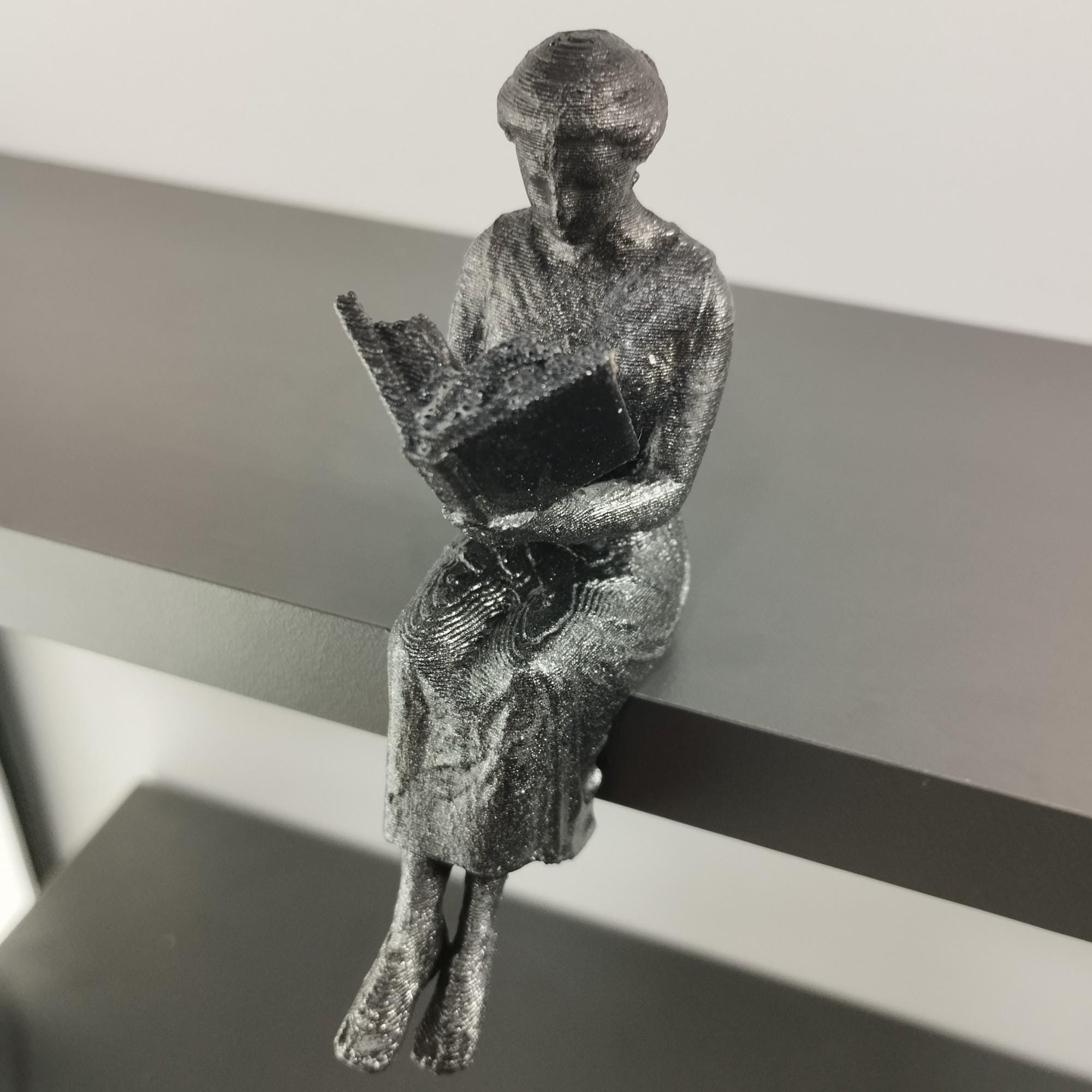 Reading Woman Sculpture – Shelf Sitting Figurine for Book Lovers ...