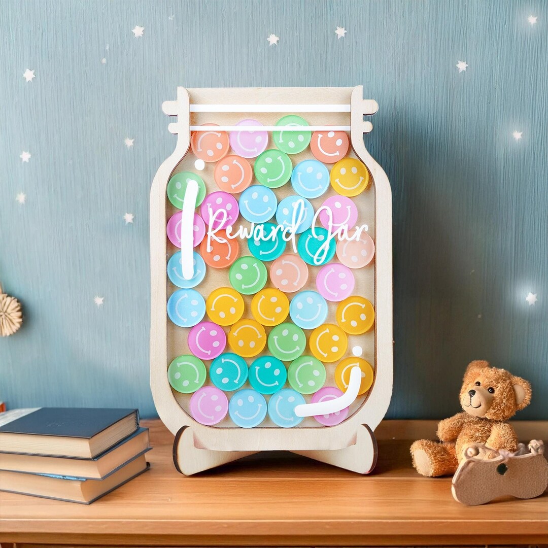 Smiley Face Tokens, Personalised Reward Jar, Back to School Gift ...